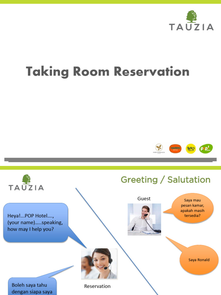 Taking Reservation - Dialog | PDF