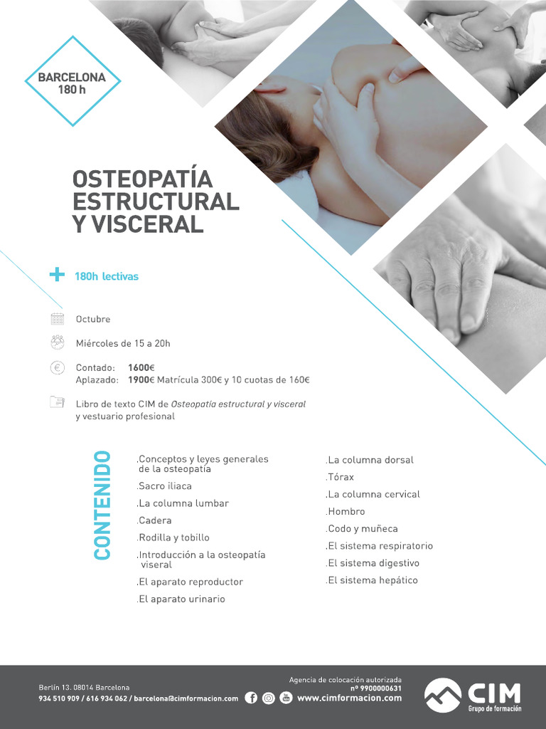 Curso Osteopatia Estructural y Visceral Cimformacion Barcelona | PDF Curso Osteopatia Estructural y Visceral Cimformacion Barcelona | PDF