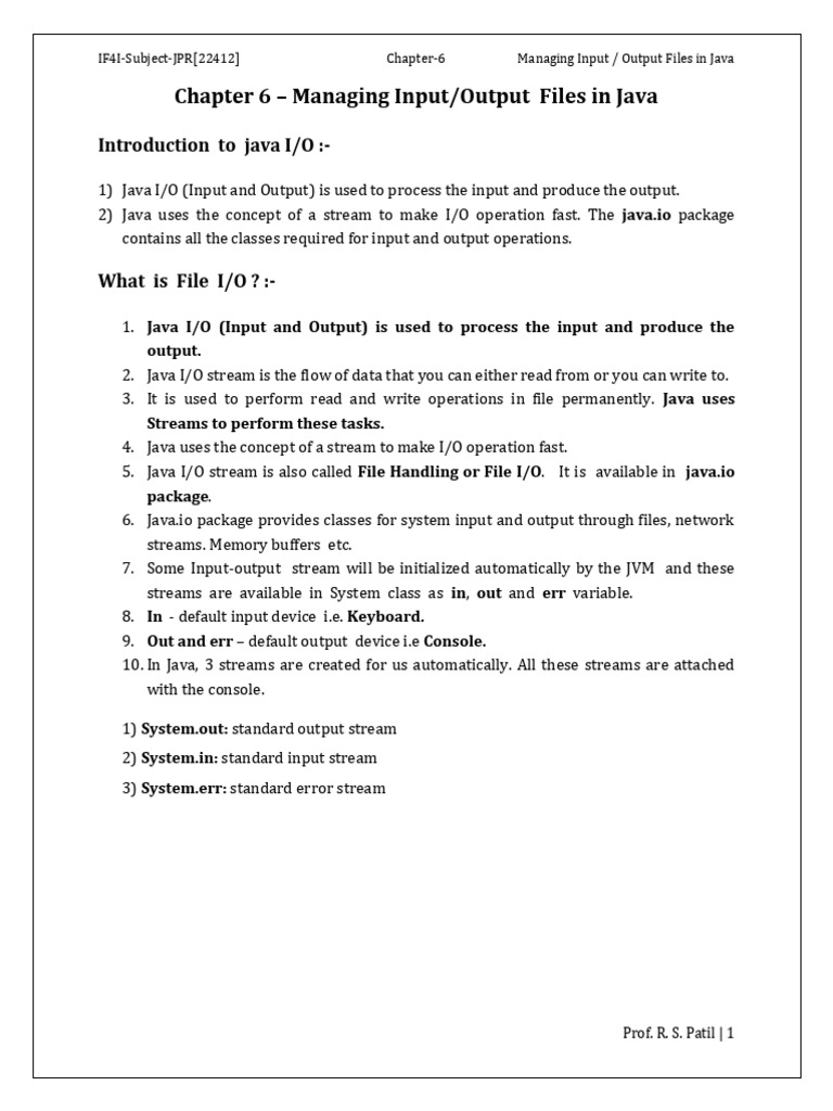 Jpr Ch 6 Pdf Inputoutput Computer File 3646
