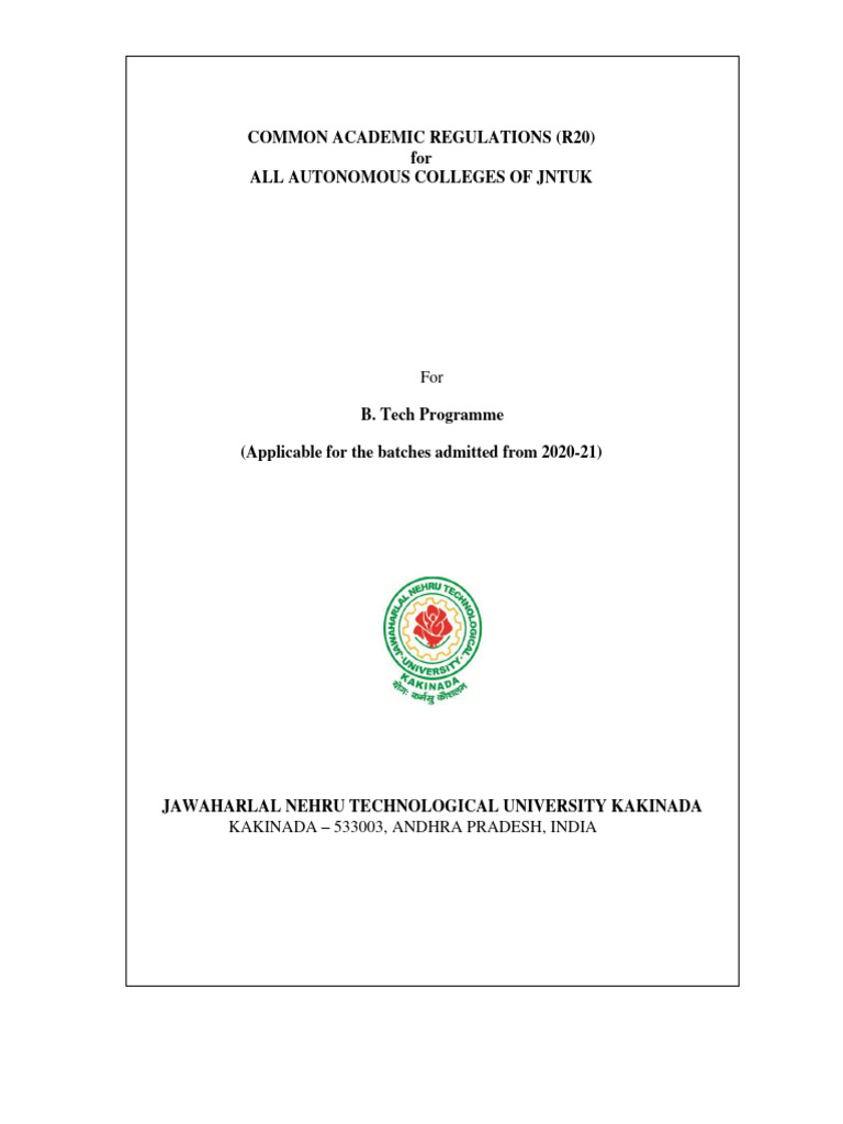 Common Guidelines Autonomous Colleges R20 2020 21 - 15.04.2021 1 | PDF ...