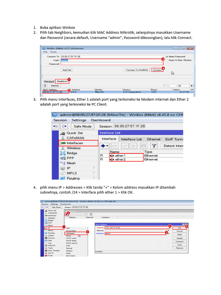 Panduan Setting IP Static di Mikrotik | PDF