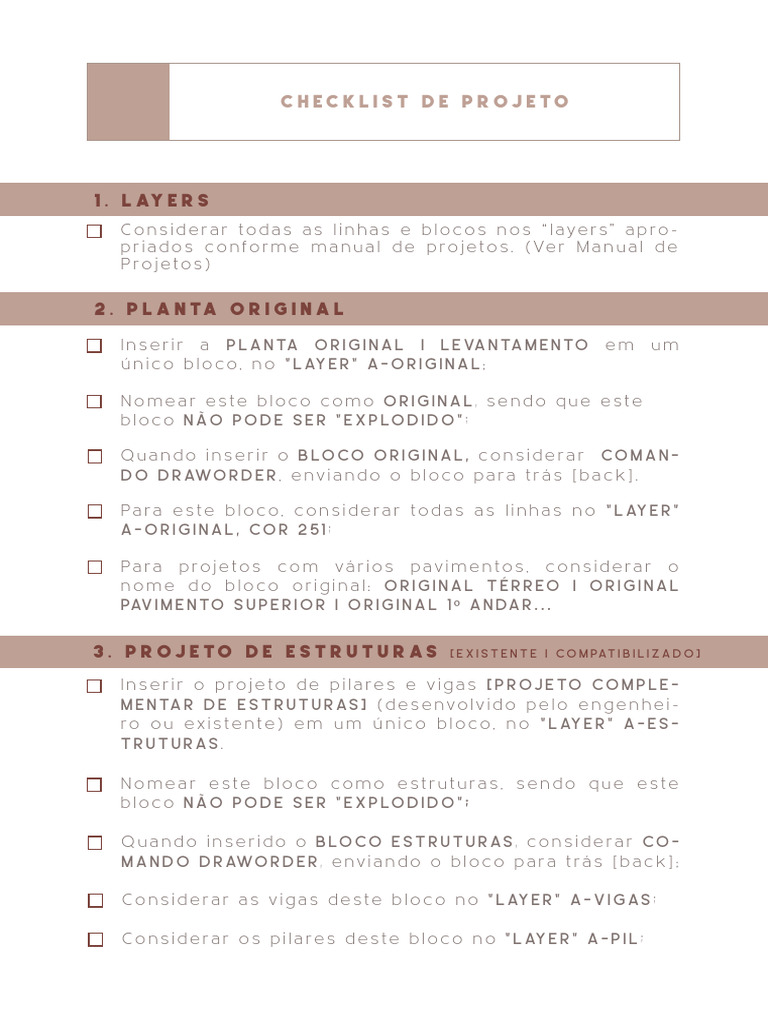 CHECKLIST DE PROJETOS 2021 Semlogo | PDF | Geladeira | Engenharia Civil