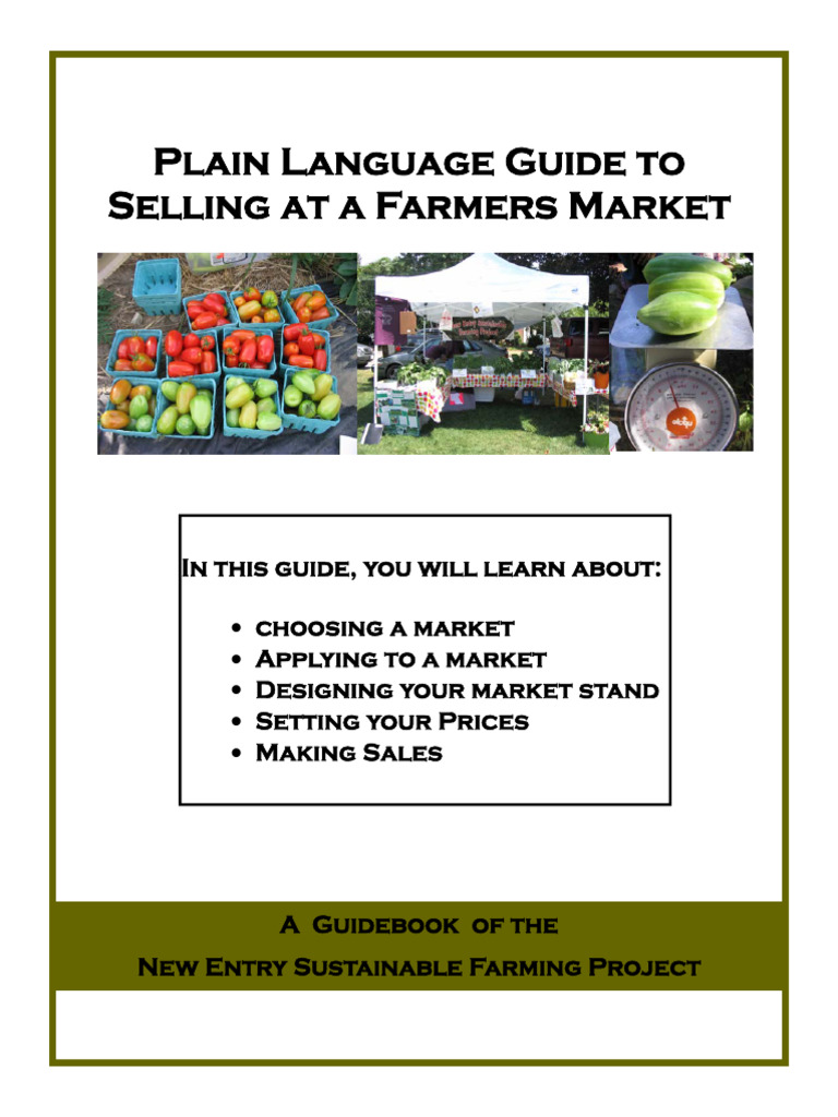 NESFP Plain Language Guide To Selling at Farmers Market From J Hashley ...