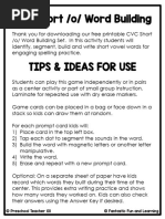 Short O Review: Lesson 37a | PDF