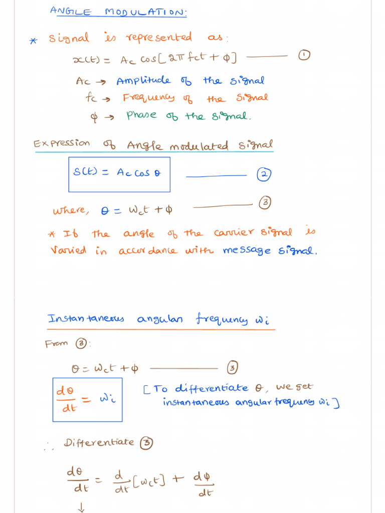 18 Angle Modulation And Phase Modulation 13 02 2023 Pdf