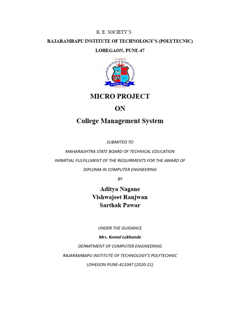 Sen Microproject | PDF | Institute Of Technology | Software