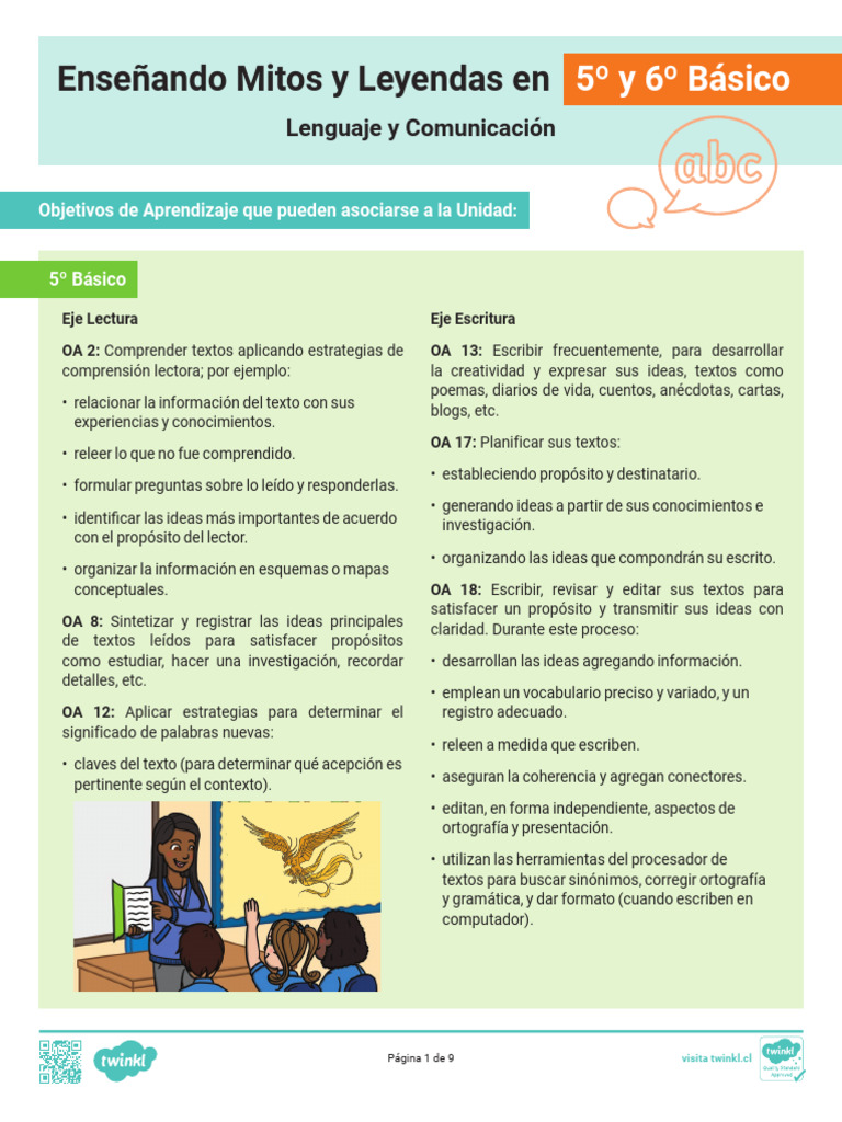 Enseñando Mitos y Leyendas en | PDF | Comunicación | Comprensión lectora