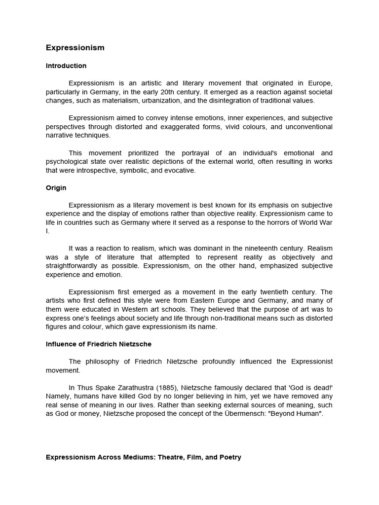 Expressionism Pdf Expressionism