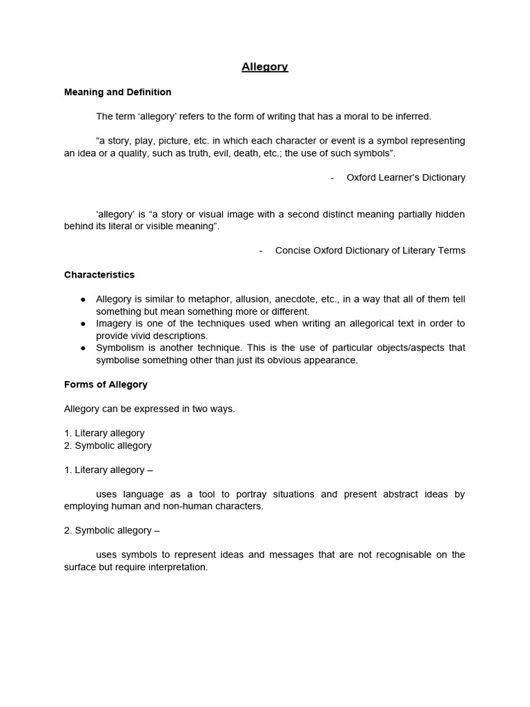 Allegory | PDF | Allegory | Bible