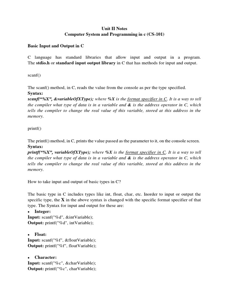 Unit 2 Com Pdf Integer Computer Science Data Type