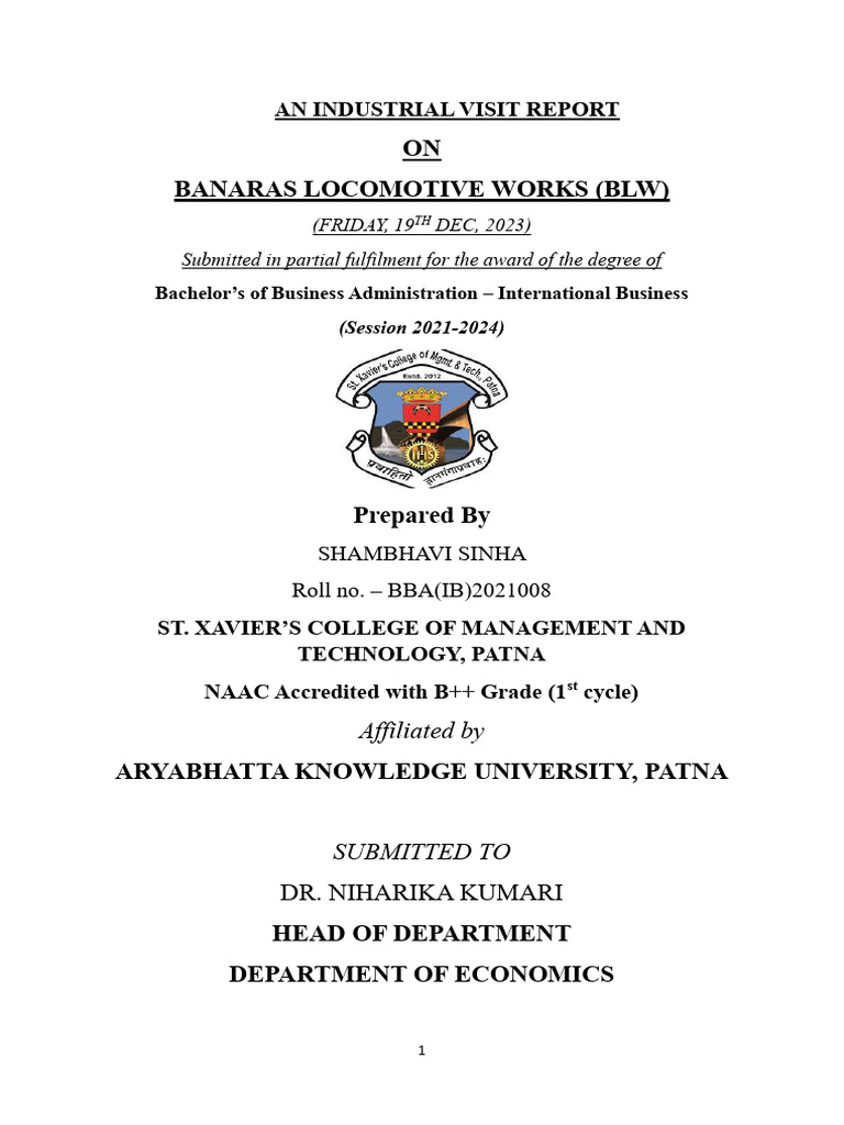 An Industrial Visit Report | PDF | Innovation | Supply Chain Management