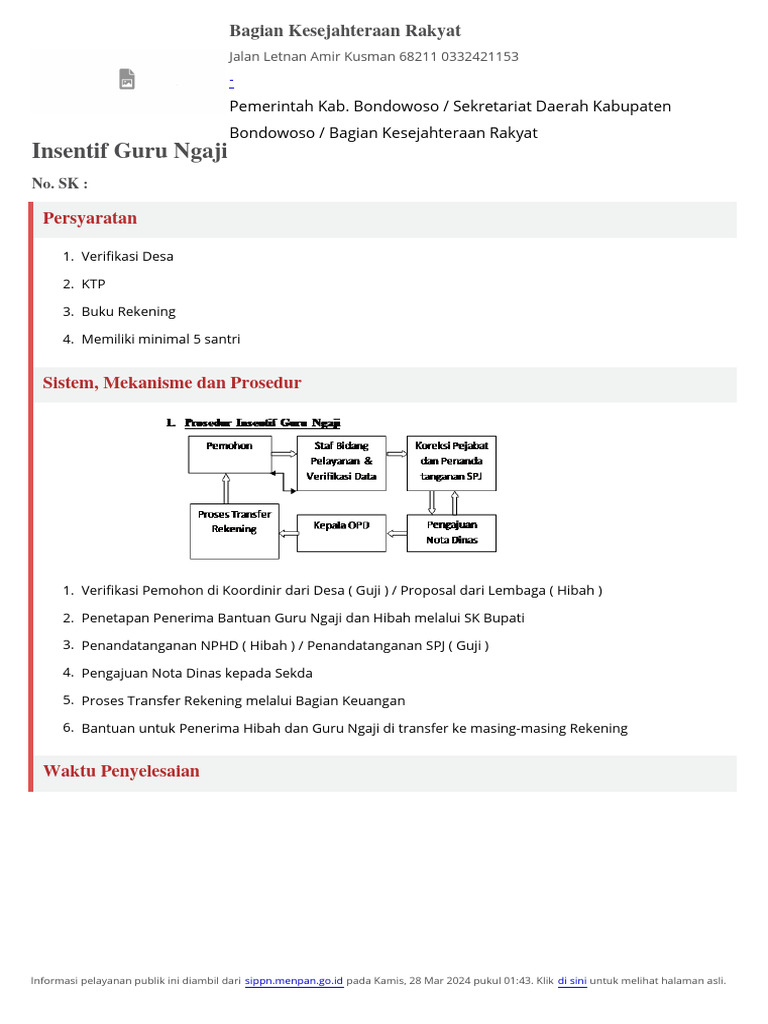 Insentif Guru Ngaji Bondowoso | PDF