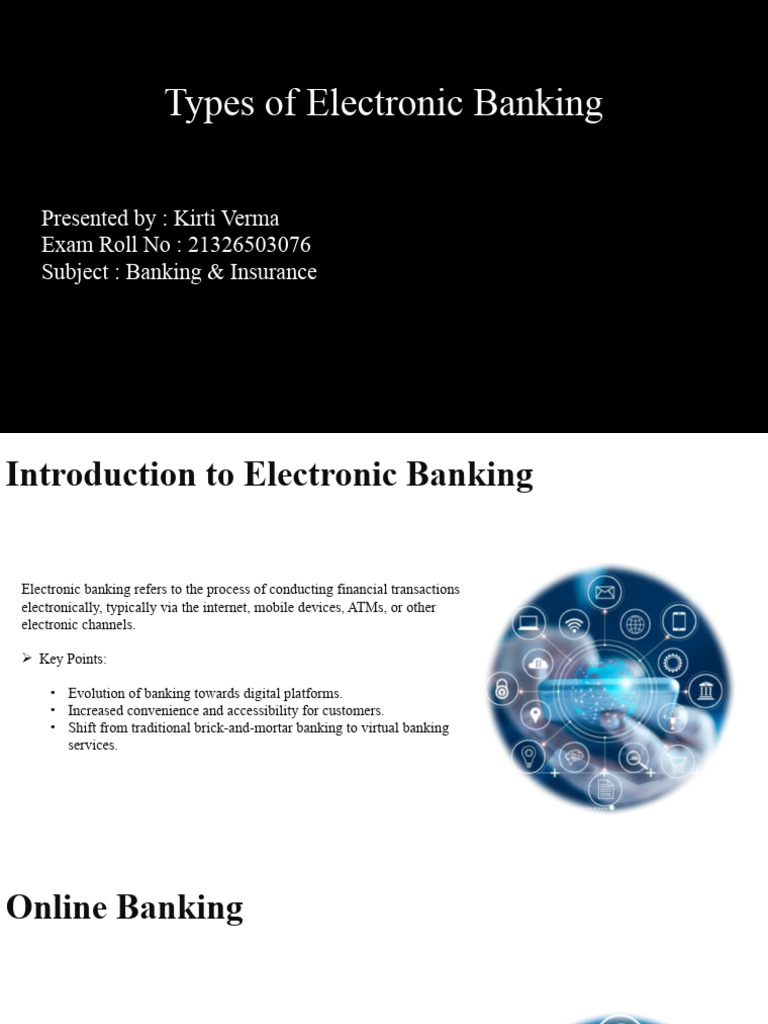Types of Electronic Banking Explained | PDF | Banks & Banking | Online ...