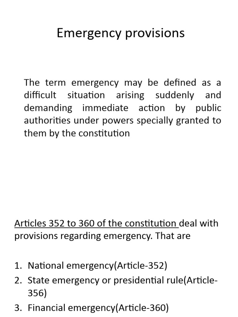 Emergency Provisions | PDF | State Of Emergency | Government