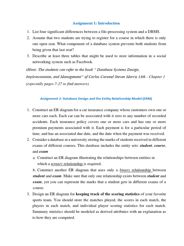 Assignment DB | Download Free PDF | Databases