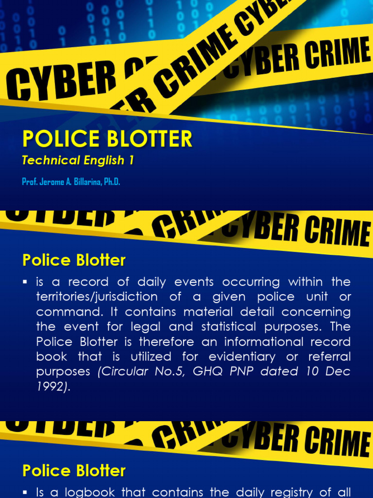 Police Blotter | PDF | Police | Summons