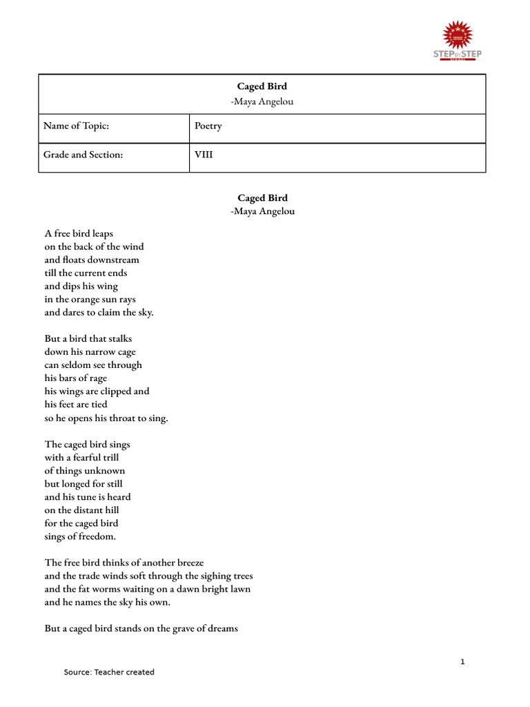 Handout - Caged Bird | PDF
