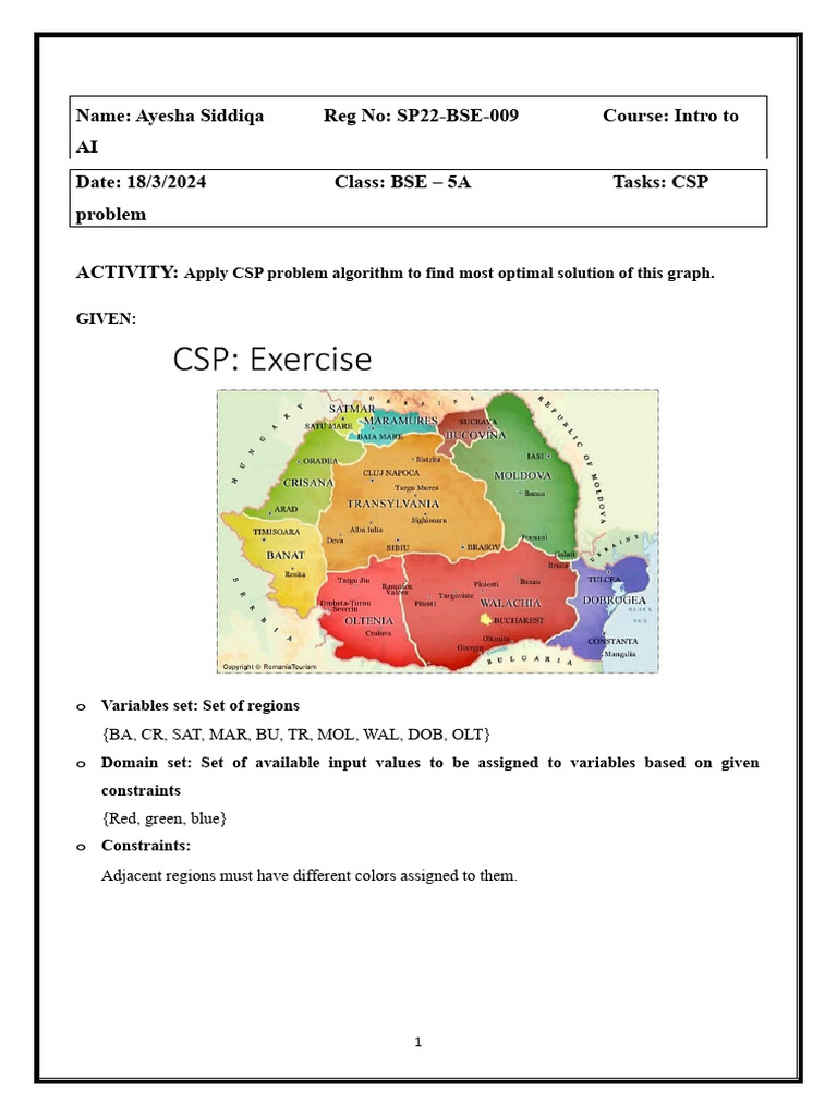CSP problem Task | PDF