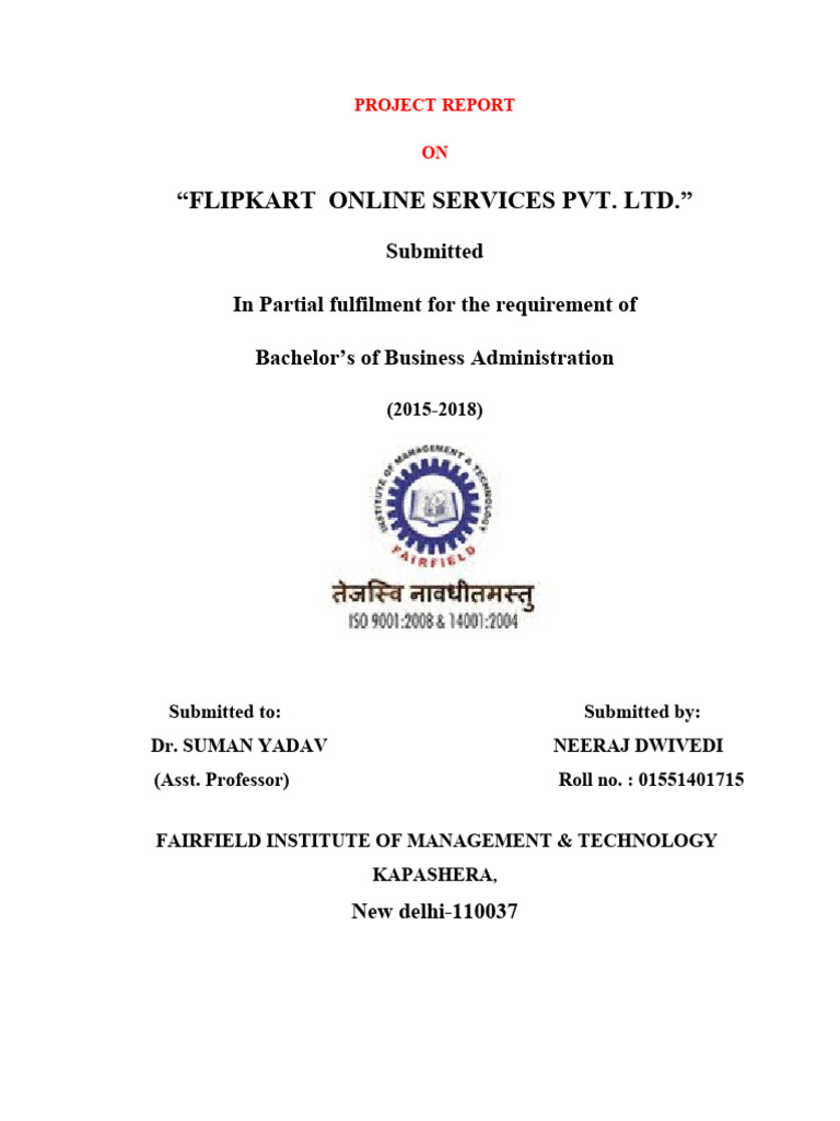 project report new | PDF | E Commerce | Retail