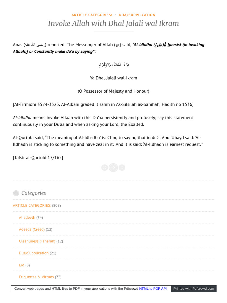 Categories of Islamic Articles | PDF | Religious Belief And Doctrine ...