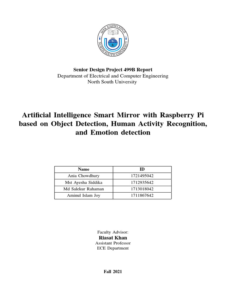 CSE499B FALL2021 GROUP 4 AI SMART MIRROR v1 | PDF | Android (Operating System) | Artificial ...