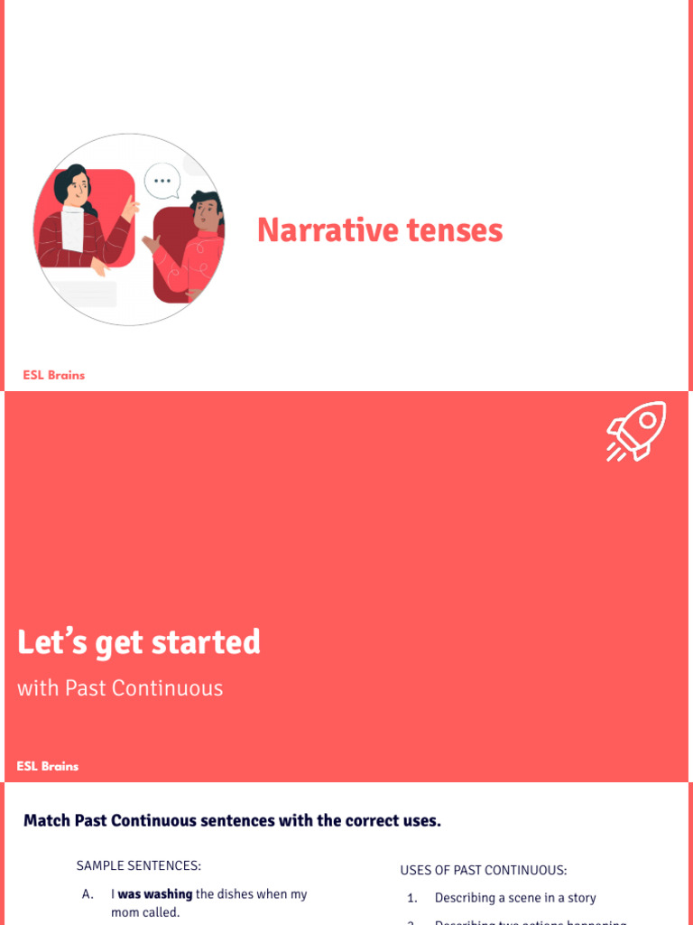ESL Brains - Narrative Tenses | PDF | Grammatical Tense | Language ...