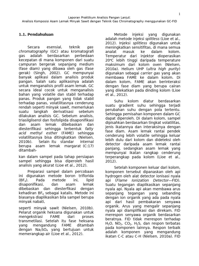 Contoh GC-FID | PDF