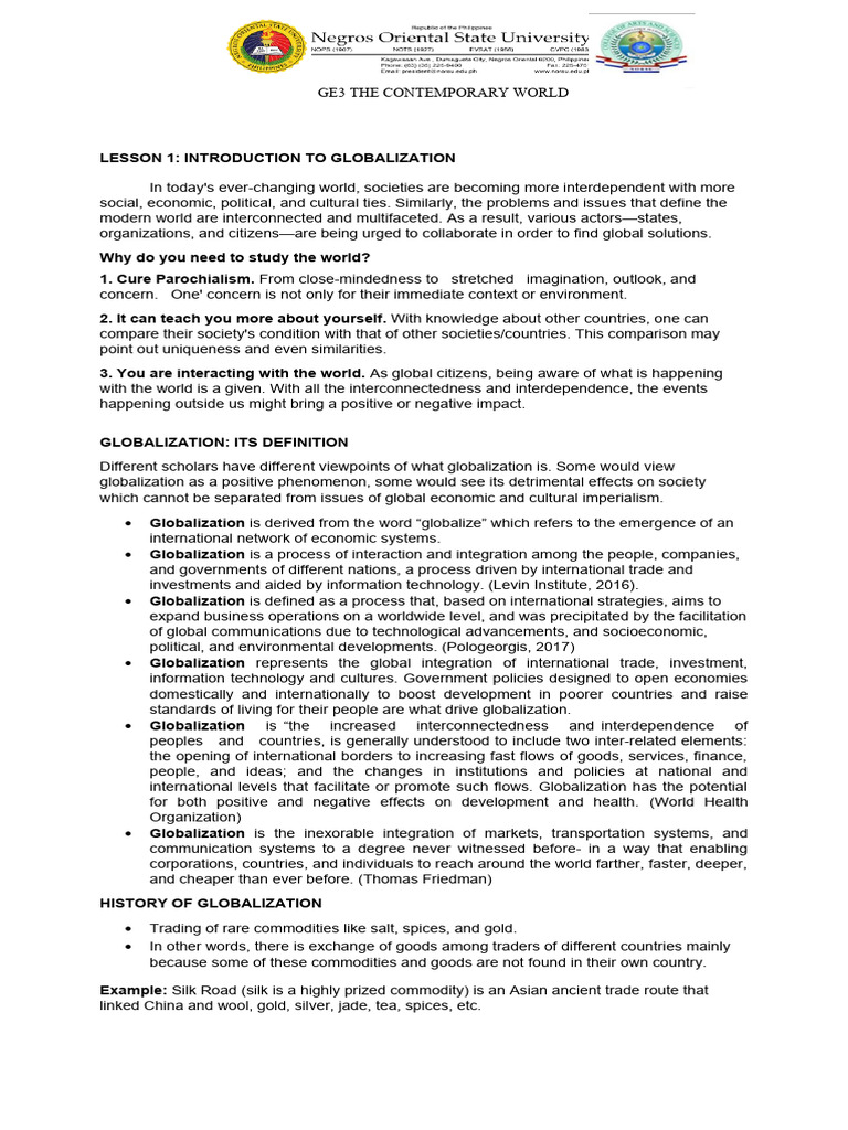 Introduction To Globalization 1 | PDF | Globalization | Economies