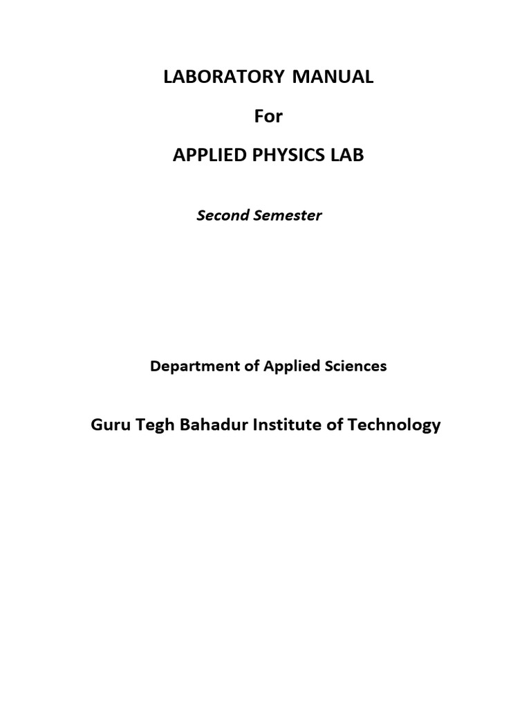 Applied Physics Lab Experiments Guide | PDF | P–N Junction | Diode