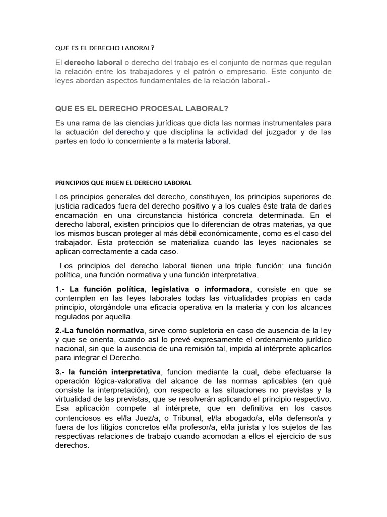 Clase Derecho Procesal Laboral | PDF | Derecho laboral | Ley procesal