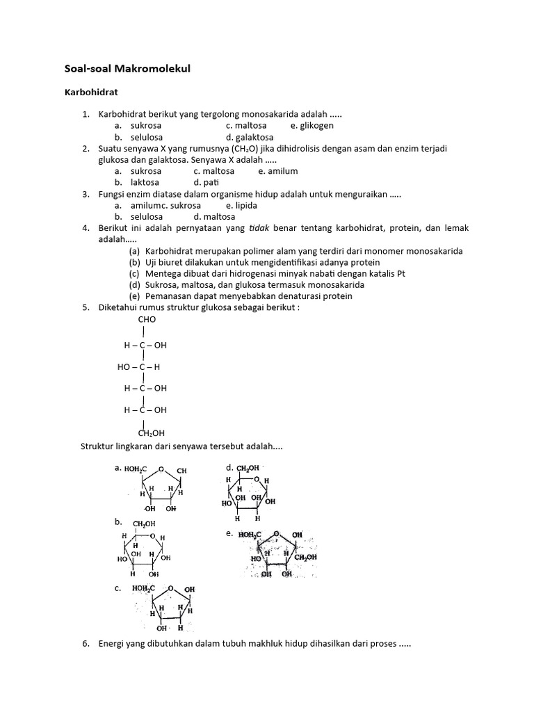 Soal Makromolekul - Edit | PDF