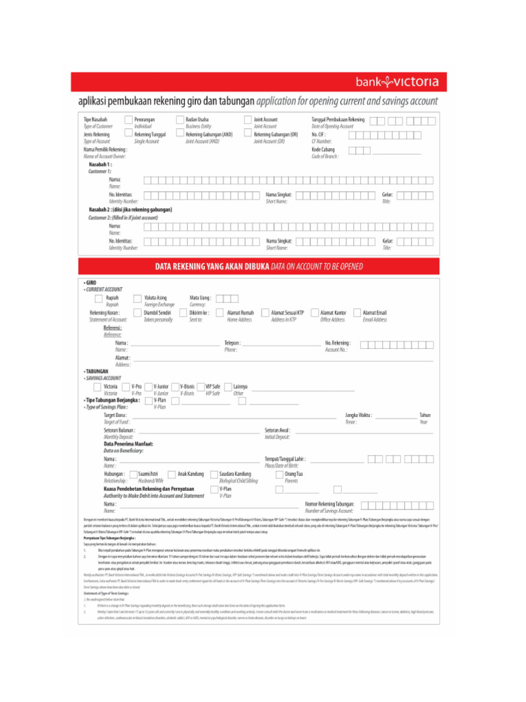 Form Pembukaan Rekening Giro | PDF
