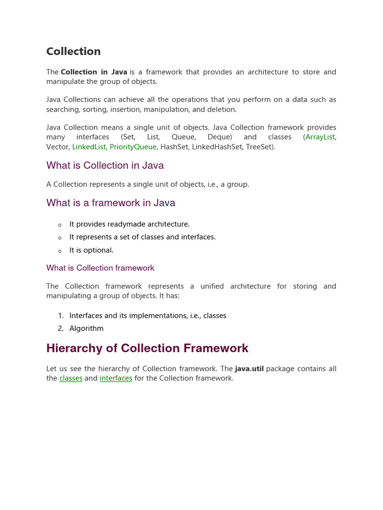 Collection | PDF | Class (Computer Programming) | Method (Computer Programming)