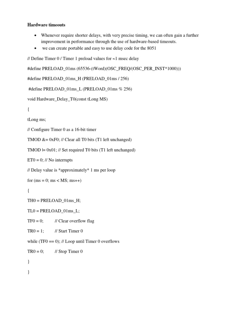 Hardware Timeouts | PDF