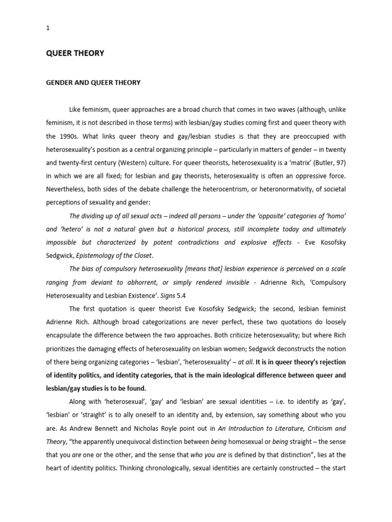 15 Literary Theory QUEER THEORY | PDF | LGBTQIA+ Studies | Queer Theory