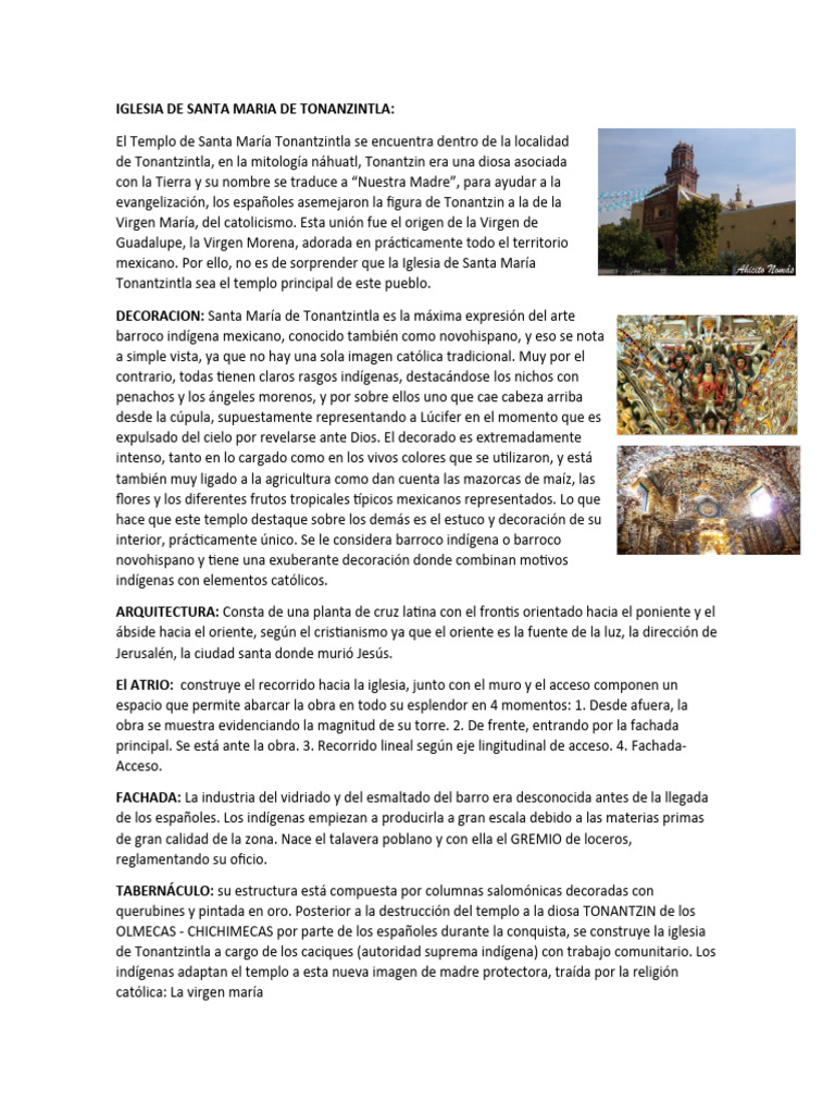 Iglesia de Santa María Tonantzintla | PDF