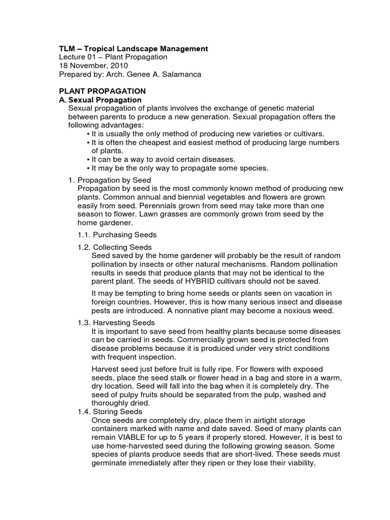 Tropical Landscape Management | PDF | Seed | Germination