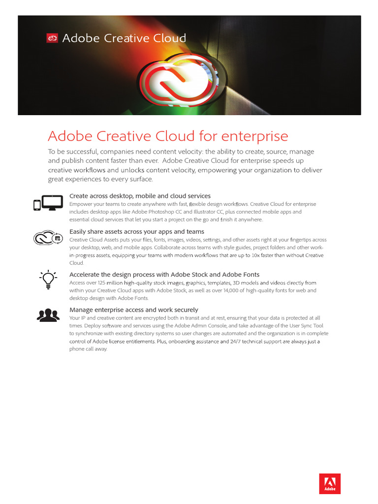 Creative Cloud For Enterprise Overview | PDF | Adobe Photoshop | Mobile App