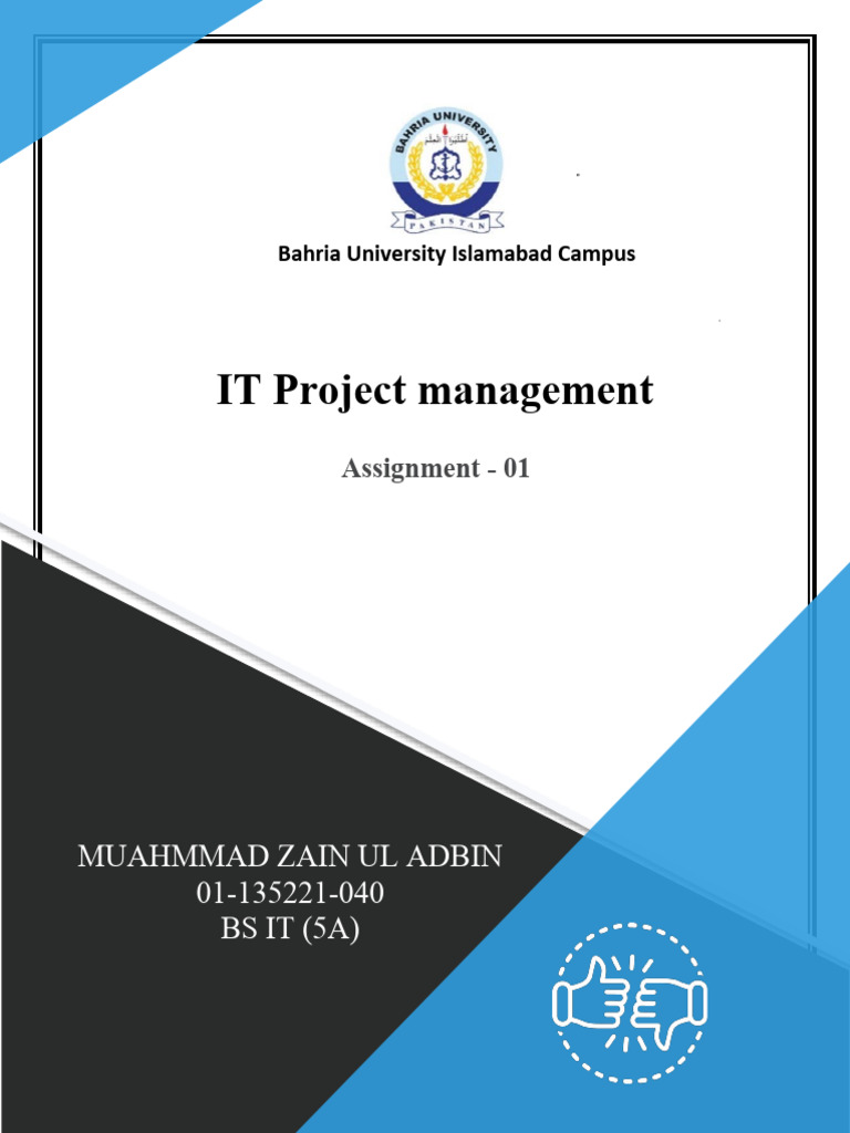 M Zain - 040 ITPM (Ass#01) | PDF | Risk Management | Project Management