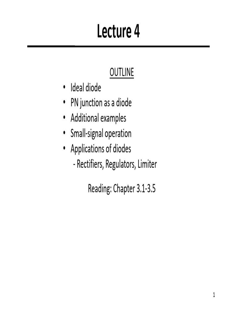 Lecture4 1 | PDF | Diode | Rectifier Lecture4 1 | PDF | Diode | Rectifier