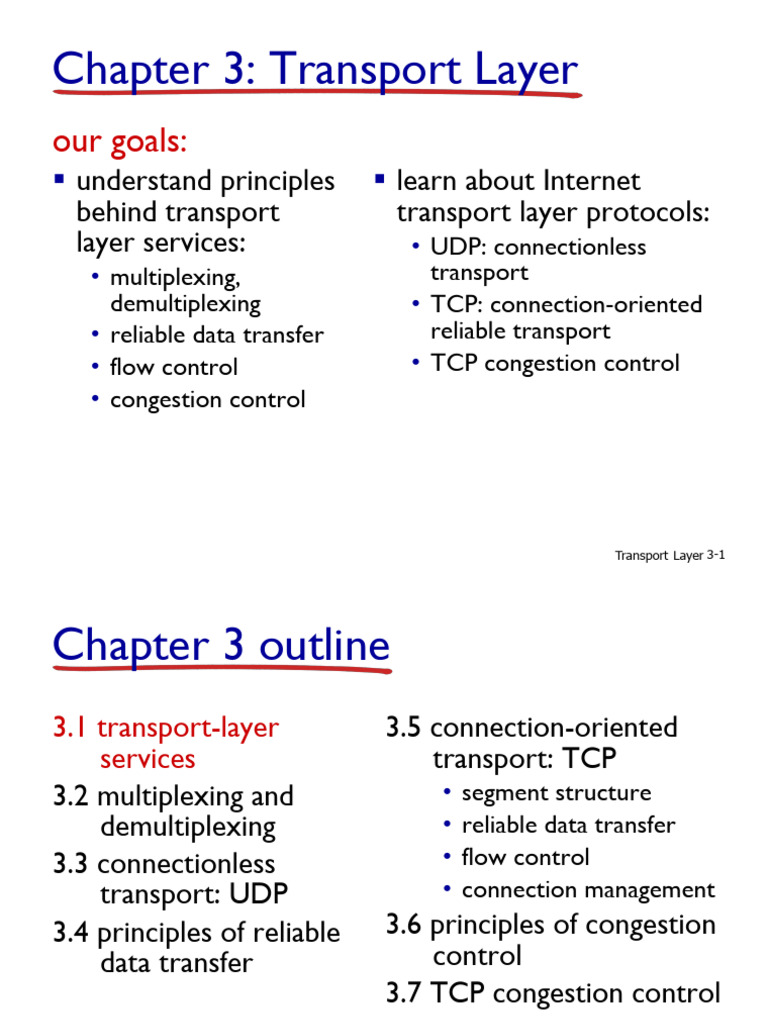 Chapter 3. Transport Layer | PDF | Transmission Control Protocol | Port (Computer Networking)