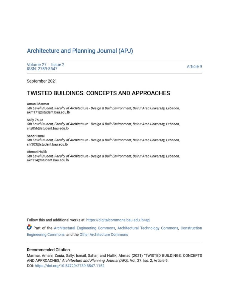 Twisted Buildings - Concepts and Approaches | PDF | Column | Rotation