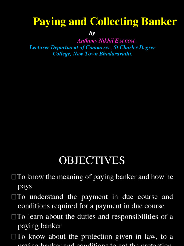 Duties of a Paying Banker Explained | PDF | Cheque | Negotiable Instrument