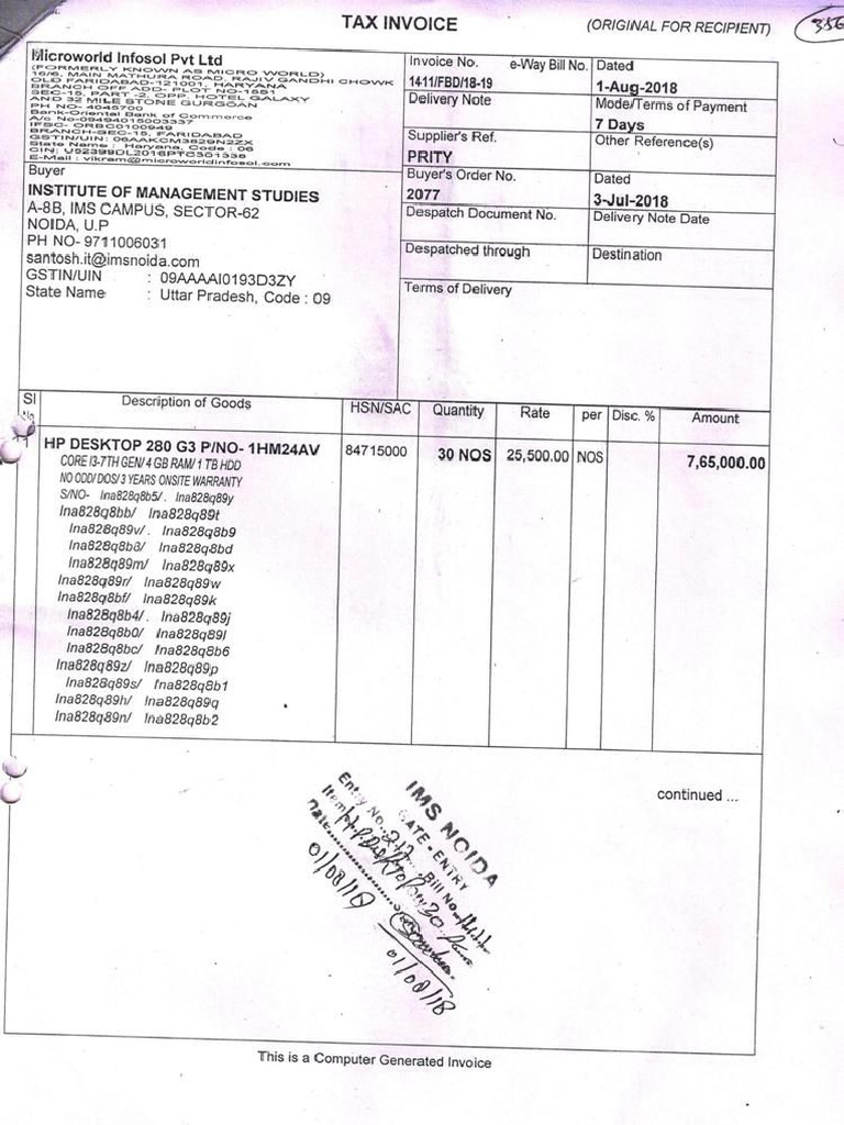 4.3 Computer Bill Stock Register | PDF