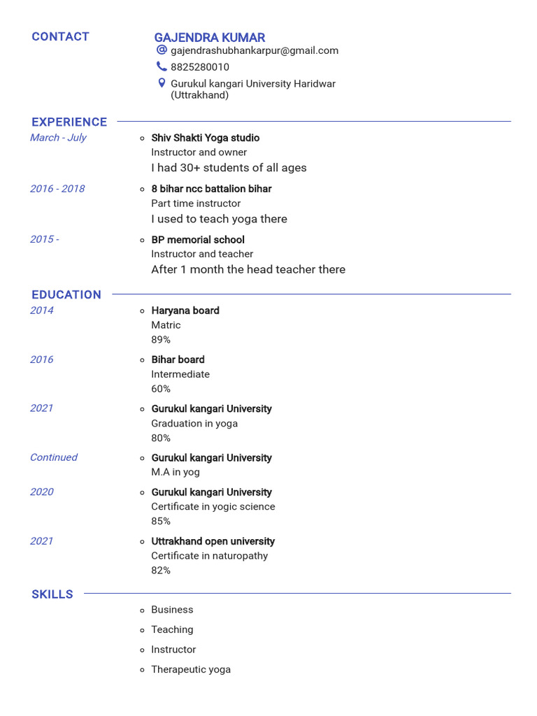 Gajendra’s Resume 1 | PDF
