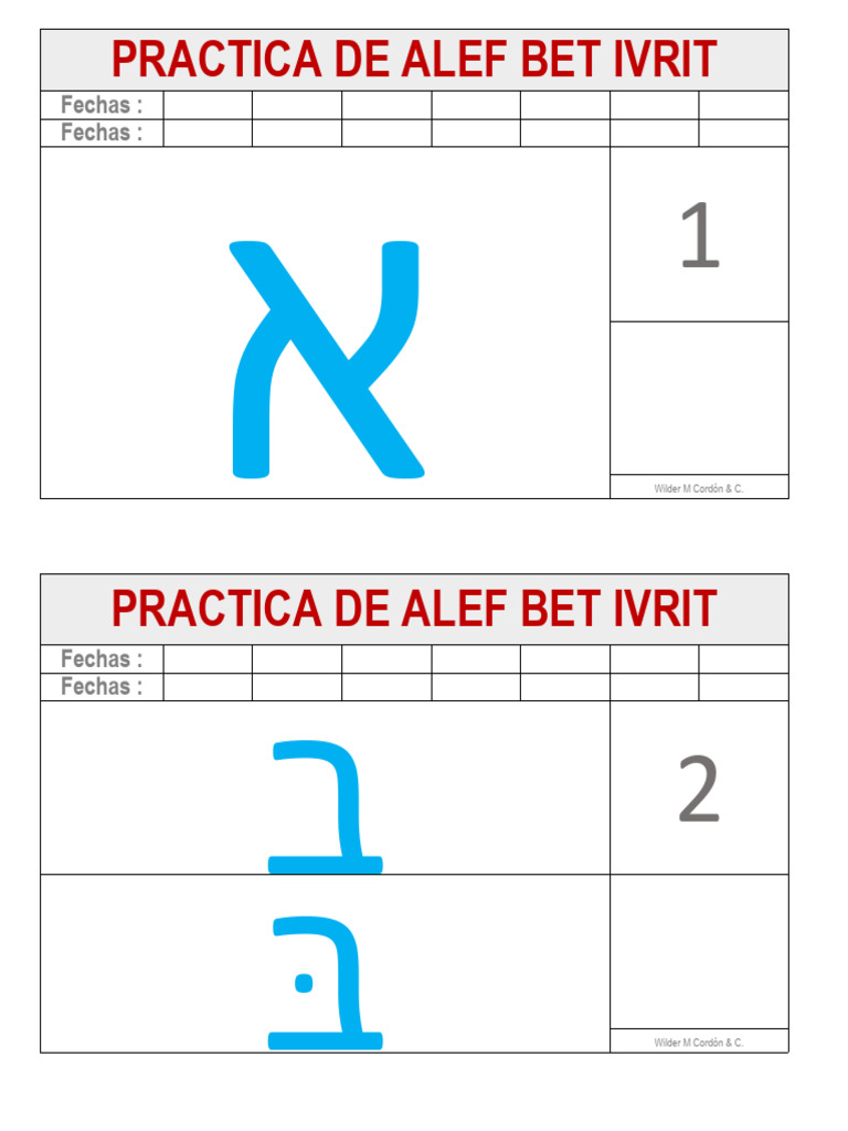 Práctica de Alef Bet Ivrit | PDF
