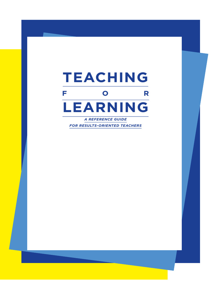 Teaching For Learning | PDF | Teachers | Learning
