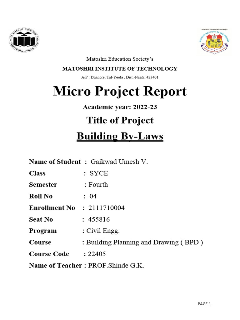 BPD Micro Project (CE-4-I) | PDF | By Law
