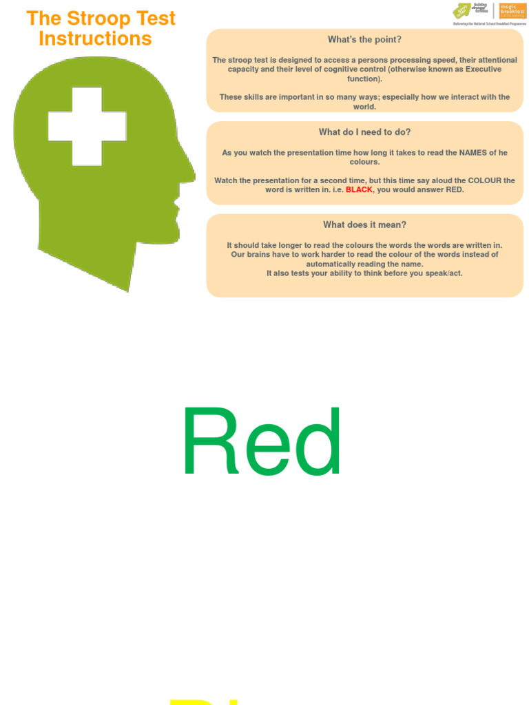 Stroop Test: Cognitive Control Exercise | PDF | Language Arts & Discipline