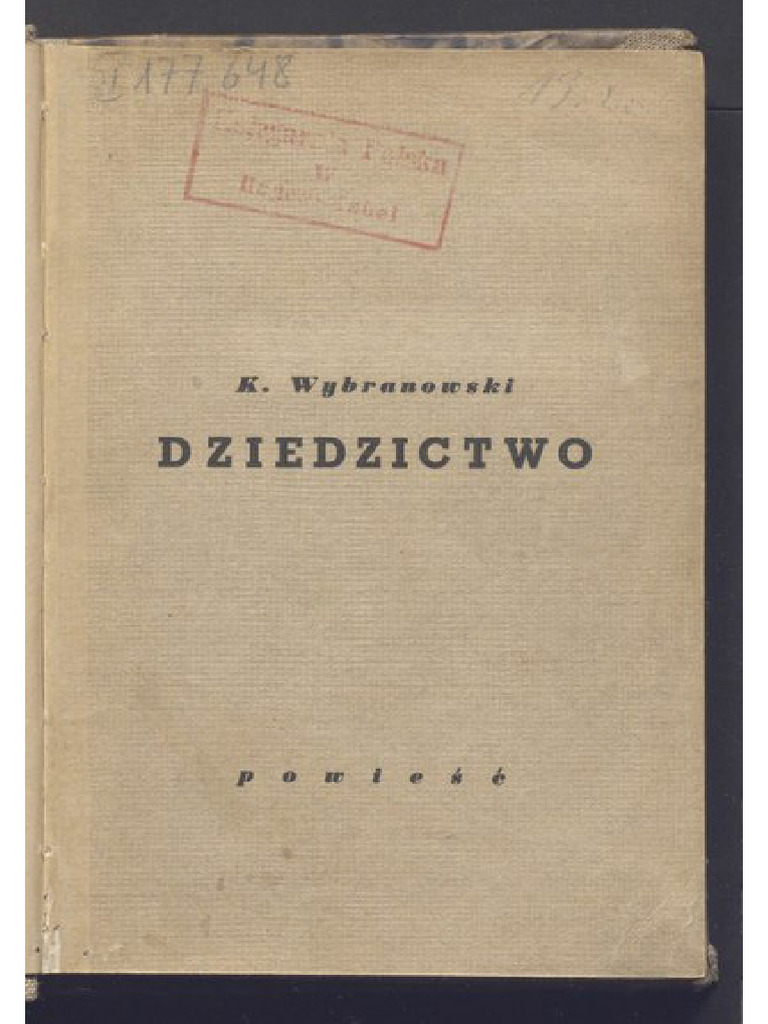 Dziedzictwo (Dmowski, 1942) | PDF